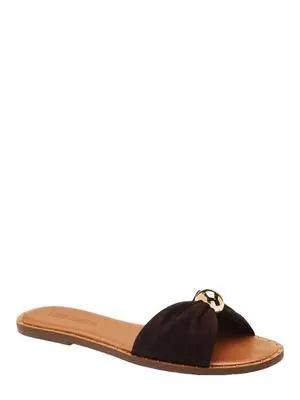 Steve Madden Dipsy Slide Sandal Brown Suede