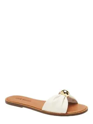 Steve Madden Dipsy Slide Sandal White Leather
