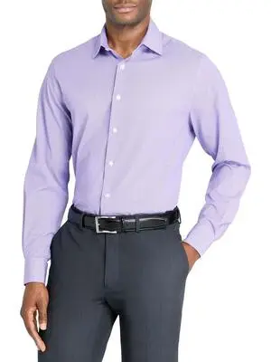 W.R.K Slim Fit Geometric Print Performance Dress Shirt - Violet