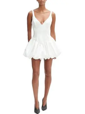 Bardot Oria Bubble Hem Satin Minidress - Orchid White