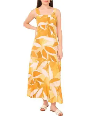 Vince Camuto Printed Maxi Sundress - Tangerine