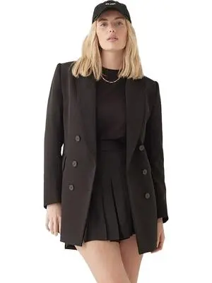 HONORS Fitted Double-breasted Blazer - Black