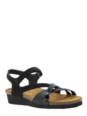 Naot Sophia Sandal - Black Velvet/ Jet Black