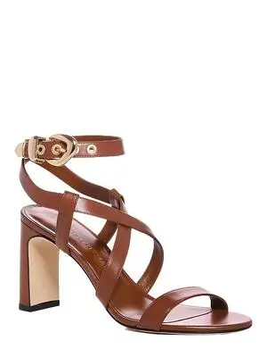 STUART WEITZMAN Maven 75 Block Heel Sandals Luxe Saddle