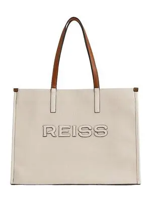 REISS Lala Logo Tote Natural