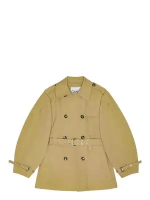 GANNI Balloon-sleeve Trench Coat - Neutrals