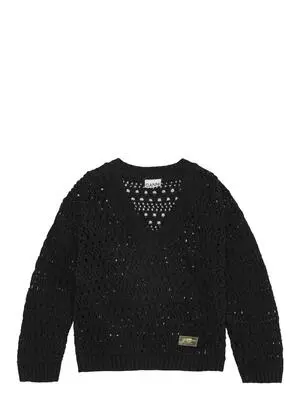 GANNI Open-knit Sweater - Black