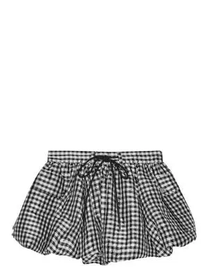 GANNI Checked Mini Skirt - Black