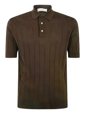 FILIPPO DE LAURENTIIS Knitted Polo Shirt - Brown
