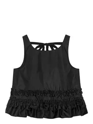 GANNI Ruffled Sleeveless Top - Black