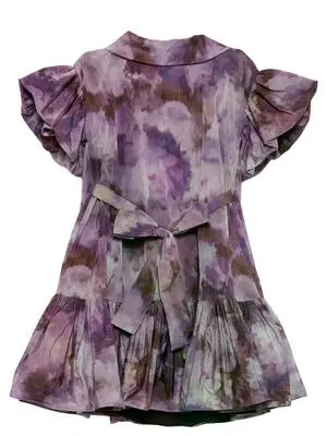 Amsale Taffeta Trapeze Dress - Purple