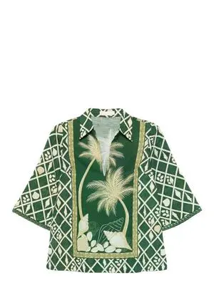 Verandah Palm Print Tunic - Green