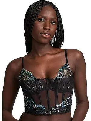 Victoria's Secret Siren Shimmer Embroidery Corset Top - Print