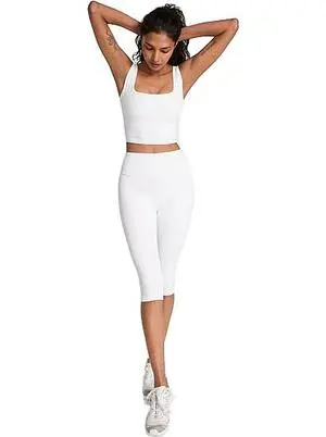 Victoria's Secret Vsx Incredible Coverage Capri Legging - White,ivory