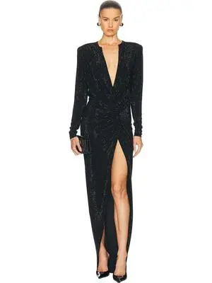 ALEXANDRE VAUTHIER Alexandre Vauthier Macro Crystal Embellished Maxi Dress