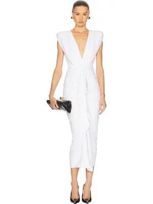 Alexandre Vauthier Ruched Midi Dress - Optical White