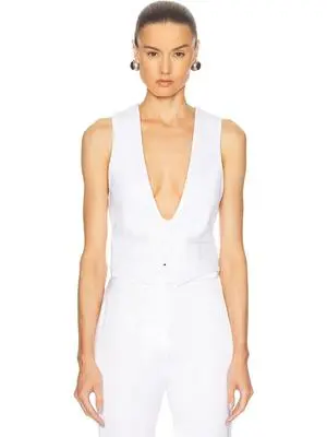 Alexandre Vauthier Satin Tailoring Vest - Optical White