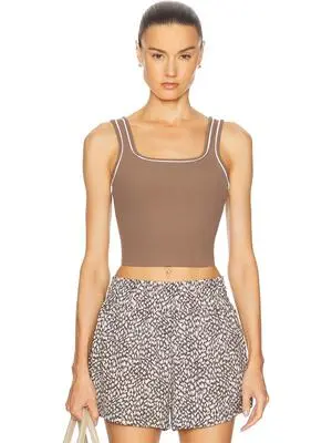 Varley Barney Piped Tank Top - Chocolate Chip
