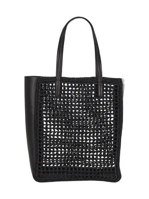 Khaite Zoe Patchwork Raffia Tote Bag - Black
