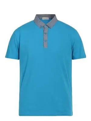 CASHMERE COMPANY Polo Shirt Size Cotton - Azure