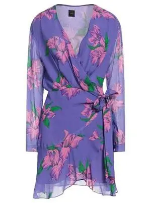 Pinko Mini Floral-print Wrap Dress - Purple
