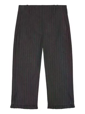 GANNI Pinstriped Capri Trousers - Black