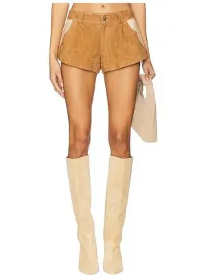 UNDERSTATED LEATHER Combo Short - Brown