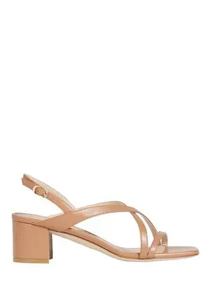 STUART WEITZMAN Oasis 50 Leather Slingback Sandals - Light Brown