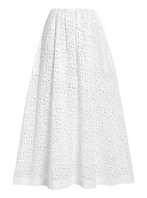 TOTEME Broderie Anglaise Cotton Midi Skirt - White