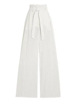 Max Mara Xero Pinstriped Wide-leg Pants - Off-white
