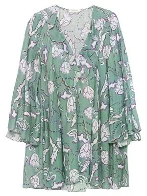 Dorothee Schumacher Floral-print Crinkled Mini Dress - Green