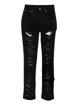 MAISON MARGIELA Ripped Straight Leg Jeans - Black