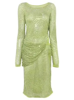Christopher Esber Cirrus Hotfix Cut-away Midi Dress - Green