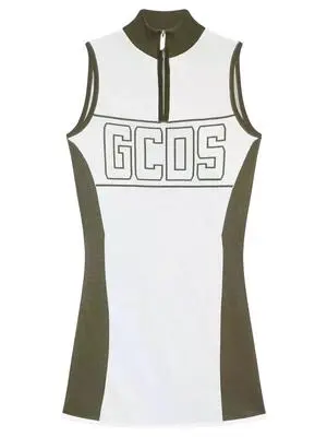 Gcds Logo-print Mini Dress - White