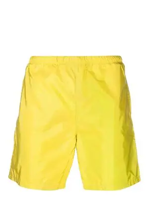 Prada Logo-Plaque Swim Shorts Yellow