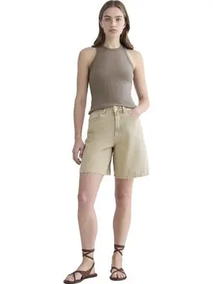 Everlane Long A-line Denim Shorts - Garment-dyed Tan