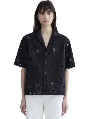 Everlane Eyelet Camp Shirt - Black