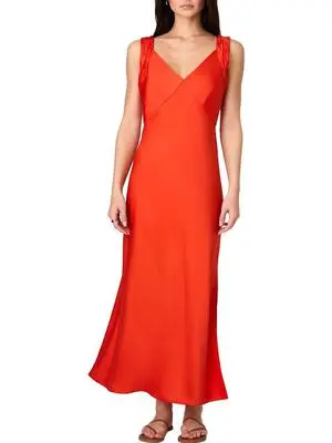 French Connection Ennis Satin Slipdress Miami Orange