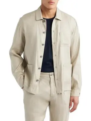 W.R.K Linen Blend Shirt Jacket - Tan