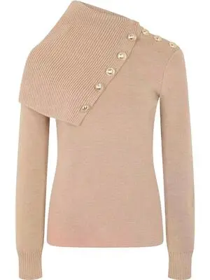 Rabanne Asymmetric Ribbed Sweater - Neutrals