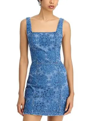 Alice + Olivia Maryann Floral Cutout Dress - Avery Blue