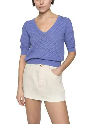Rebecca Minkoff Nova Pointelle Sweater - Purple