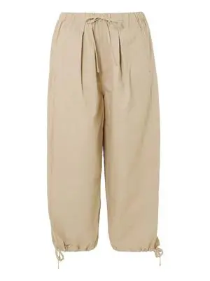 DEIJI STUDIOS Tie-detailed Slub Cotton Tapered Trousers - Neutrals