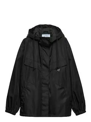 Prada Re-nylon Logo-embellished Woven Jacket - Black