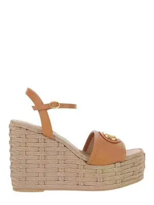 Valentino Garavani 120mm Vlogo-plaque Espadrilles - Brown