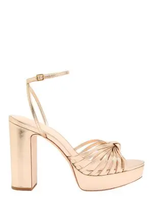 LOEFFLER RANDALL Rivka Leather Platform Sandals - Gold