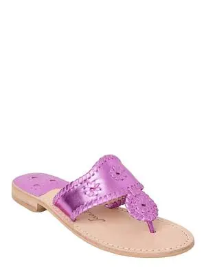 Jack Rogers Metallic Flat Sandal - Magenta
