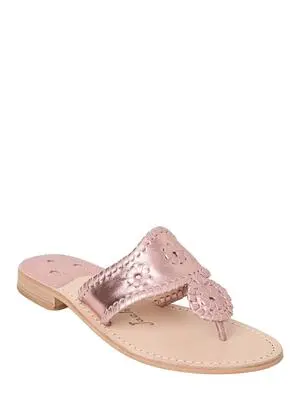 Jack Rogers Metallic Flat Sandal - Rose Quartz