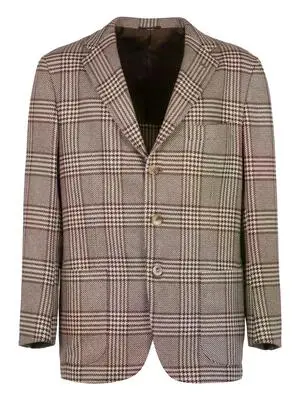 Kiton Check-pattern Blazer - Brown