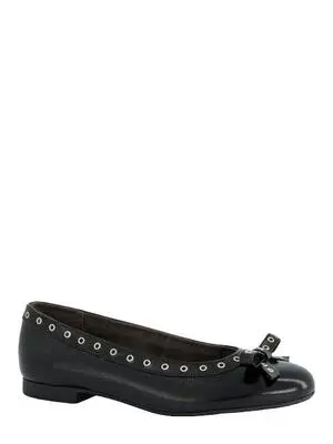 Paul Green Chrissy Grommet Ballerina Flats - Black Crinkled Patent